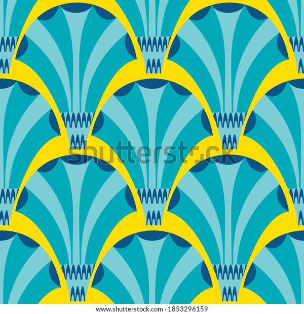 Vector Art Deco Stylized Fanning Flower Stock Vector (Royalty Free ...