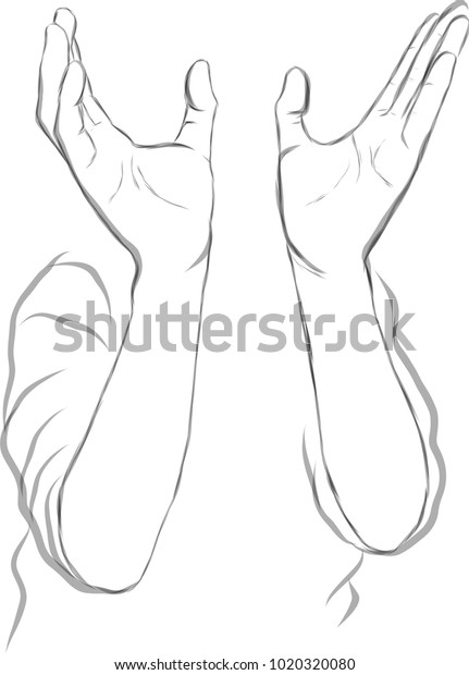 Vector Art Drawing Man Hands Isolated Stock Vector (Royalty Free ...