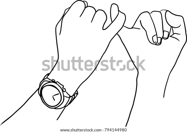 Vector Art Drawing Pinkie Promise Man Stock Vector (Royalty Free) 794144980