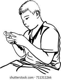 1,753 Boy with phone sketch Images, Stock Photos & Vectors | Shutterstock