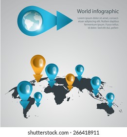 Vector Art Graphic Illustration World Infographic Stock Vector (Royalty ...
