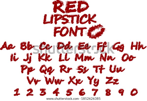 Stock vektor „Vector Art Illustration Red Lipstick Font“ (bez ...