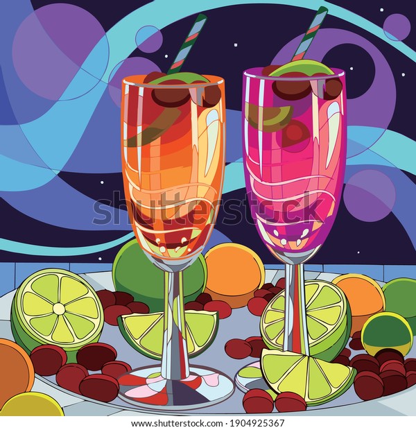 Vector Art Illustration Two Very Refreshing Stock Vector (Royalty Free ...