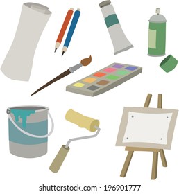 Vector Art Supplies Stock Vector (Royalty Free) 196901777 | Shutterstock