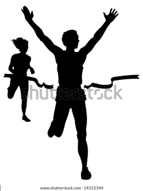 Vector Athletics Silhouette Finish Line Stock Vector (Royalty Free ...