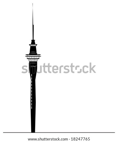 Vector Auckland Sky Tower Stock Vector (Royalty Free) 18247765 ...