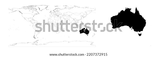 Vector Australia Map Showing Country Location Stock Vector (Royalty ...