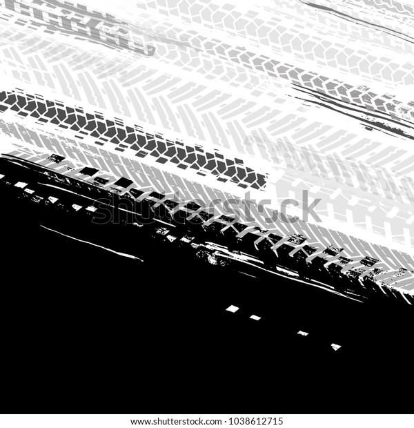 Vector automotive backdrop template. Grunge tire tracks backgrounds for ...