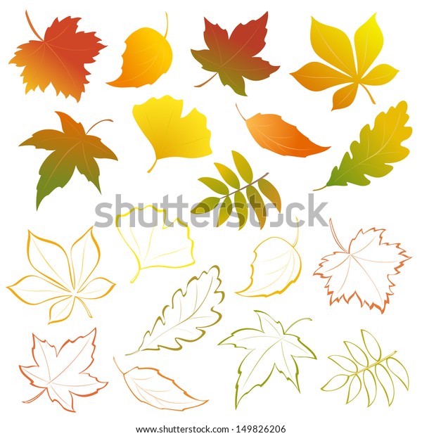 Vector Autumn Falling Leaves Design Elements Stock Vector (Royalty Free ...