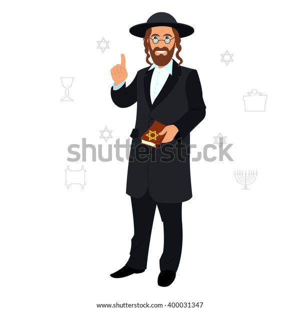 Stock vektor „Vector Avatar Jew Man Traditional Headdress“ (bez ...