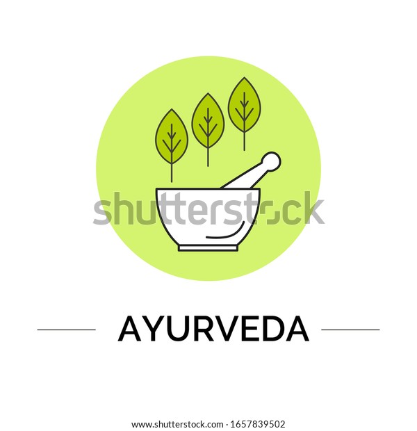 Vector Ayurveda Logotype Template Isolated Linear Stock Vector (Royalty ...