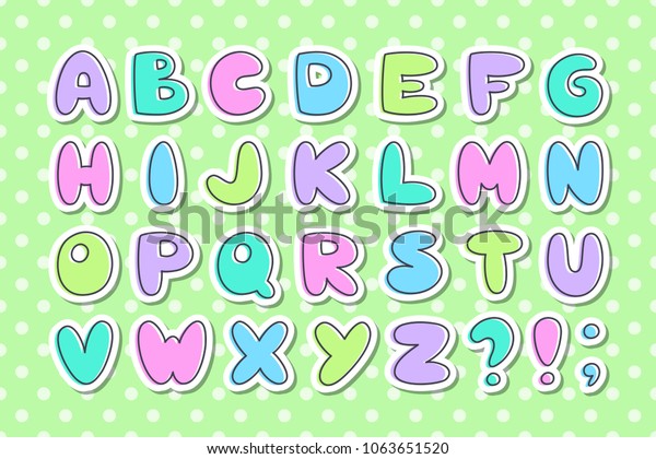 Vector Baby Alphabet Set Cute Letters Stock Vector (Royalty Free ...