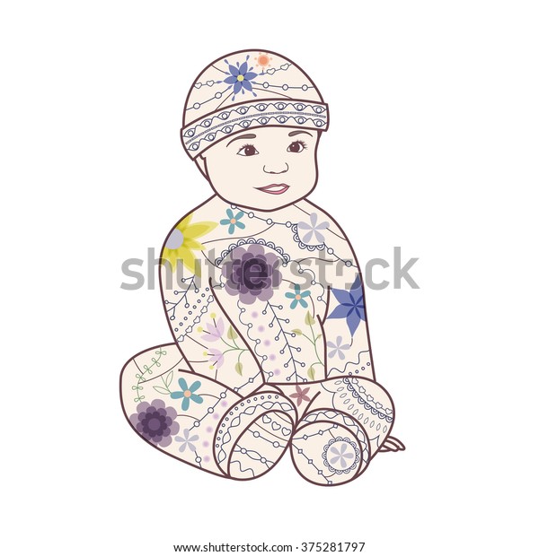 Vector Baby Boy Vintage Stock Vector (Royalty Free) 375281797