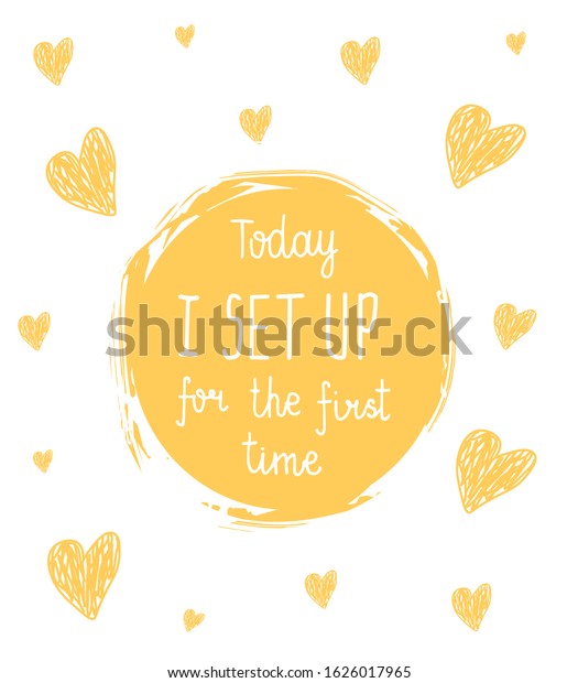 Vector Baby Milestone Cards Calligraphy Lettering Stock Vector (Royalty ...