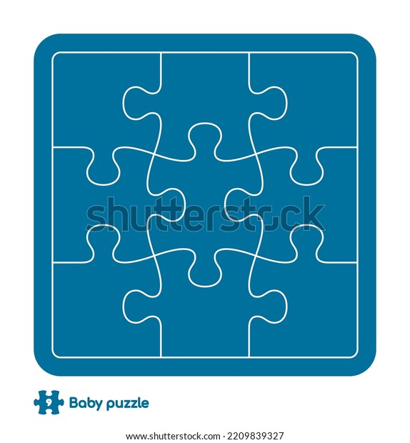 Vector Baby Puzzle Template 9 Pieces Stock Vector (Royalty Free ...