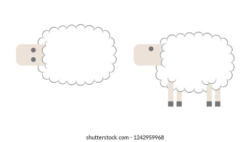 Vector Baby Sheep View Top Side Stock Vector (Royalty Free) 1242959968 ...