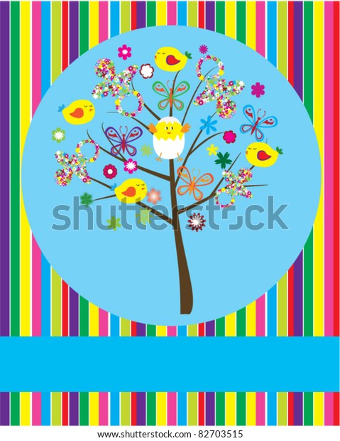 Vector Baby Shower Tree Card Boy Stock Vector (Royalty Free) 82703515 ...