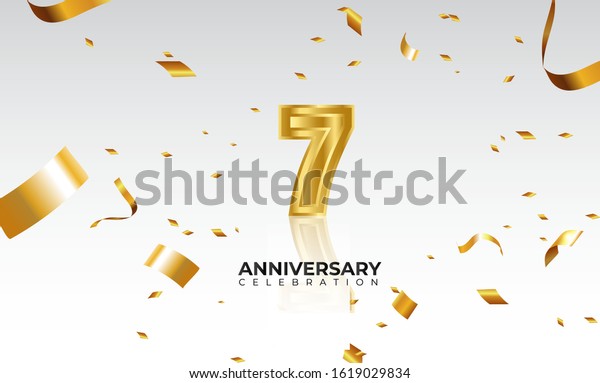 Vector Background 7th Anniversary Celebration By Stock Vector (Royalty ...