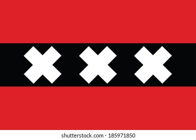 Vector Background Amsterdam City Flag Stock Vector (Royalty Free ...