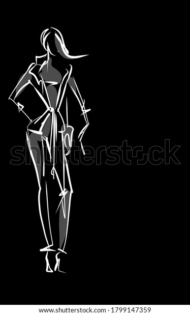 Vector Background Beautiful Young Woman Stock Vector (Royalty Free ...