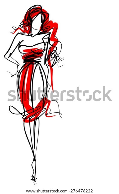 Vector Background Beautiful Young Woman Stock Vector (Royalty Free ...
