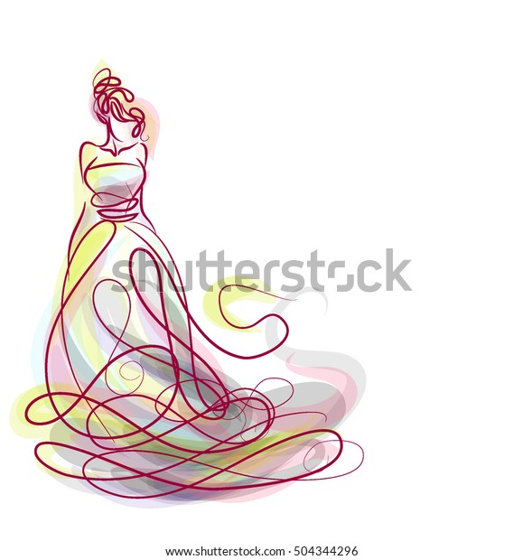 Vector Background Beautiful Young Woman Stock Vector (Royalty Free ...