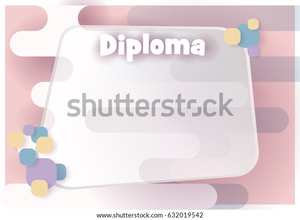 Vector Background Blank Diploma Rounded Forms Stock Vector (Royalty ...