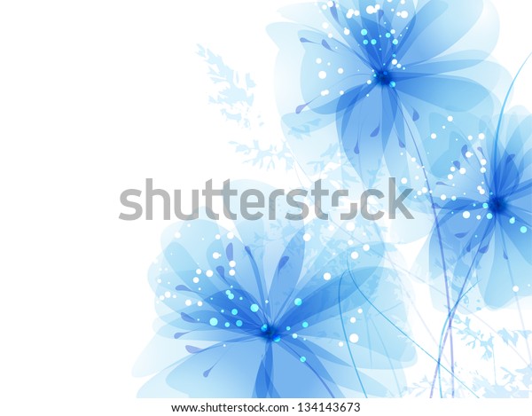 Fondo vectorial con flores azules