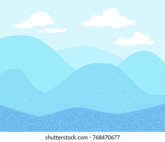 Vector Background Cantoon Blue Hills Animation Stock Vector (Royalty ...