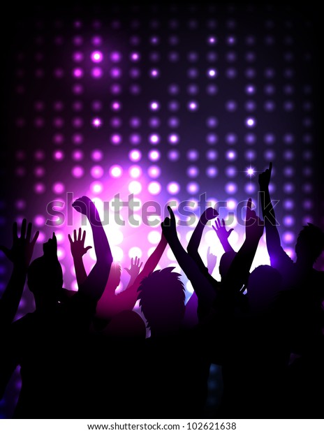 Vector Background Cheering Crowd Concert Stock Vector (Royalty Free ...