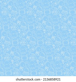 Vector Background Cute Simple Sea Animals Stock Vector (Royalty Free ...