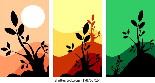 Vector Background Design Natural Scenery Some Stock Vector (Royalty ...