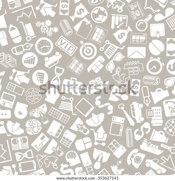 Vector Background Flat Business Icons Stock Vector (Royalty Free ...