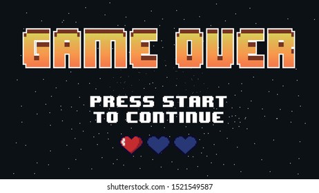 Vector Background Game Over 8 Bit Stock Vector (Royalty Free ...