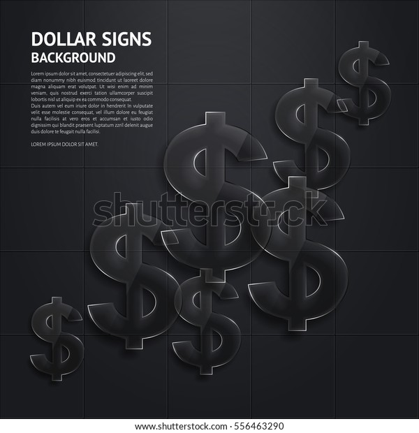 Vector Background Glossy Transparent Dollar Signs Stock Vector (Royalty ...