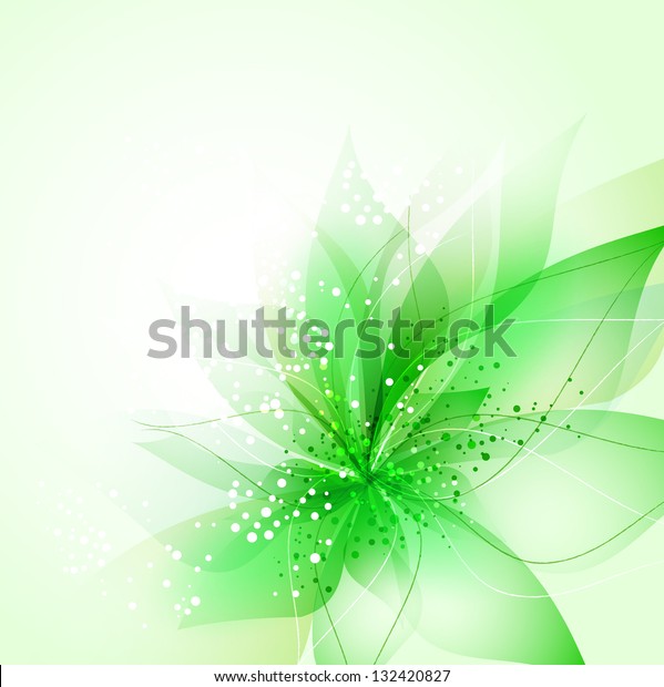 Vector Background Green Flower Stock Vector (Royalty Free) 132420827