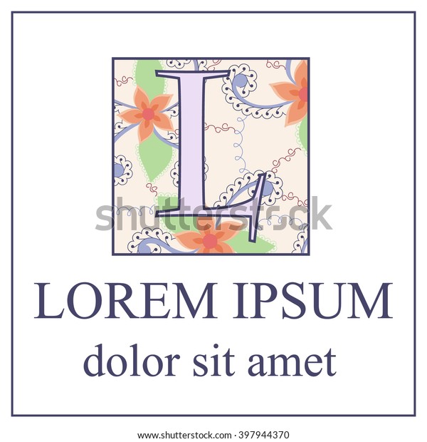 Vector Background L Letter Vintage Stock Vector (Royalty Free ...