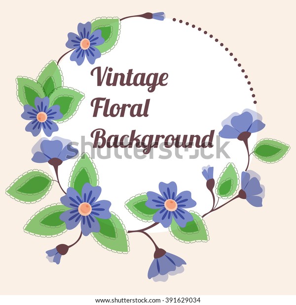 Vector Background Round Floral Banner Vintage Stock Vector (Royalty ...