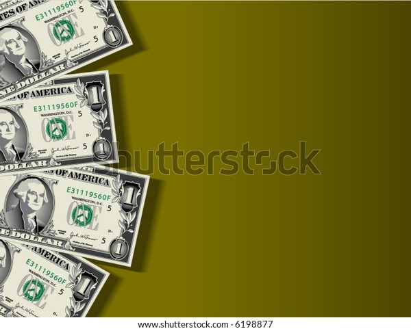 Vector Background Showing Four Dollar Bills Stock Vector (Royalty Free ...