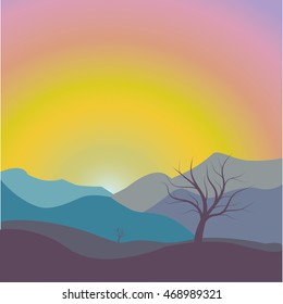 Vector Background Sunrise Stock Vector (Royalty Free) 468989321 ...