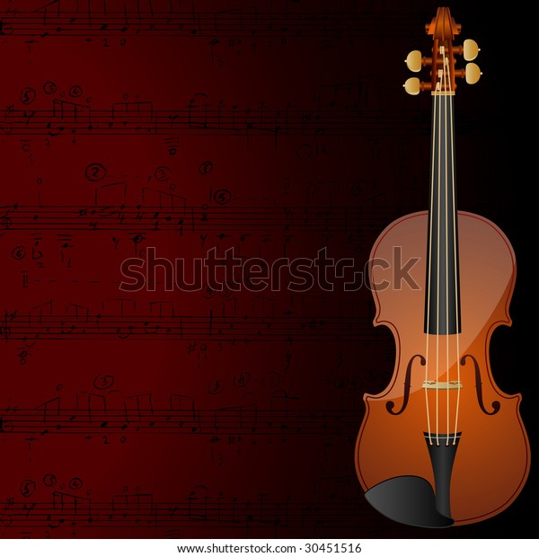 Vector Background Violin Musical Notes Stock Vector (Royalty Free ...