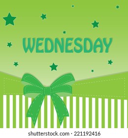 Vector Background Wednesday Moon Ribbon Stars Stock Vector (Royalty ...