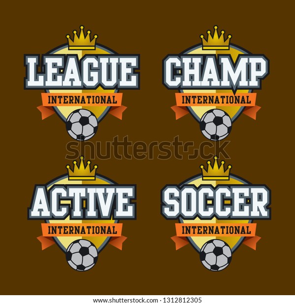 Vector Badge Design Sport Wording Soccer Stock Vector (Royalty Free ...