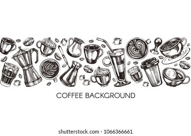 Vector Band Hand Drawn Coffee Icons Stock Vector (Royalty Free ...
