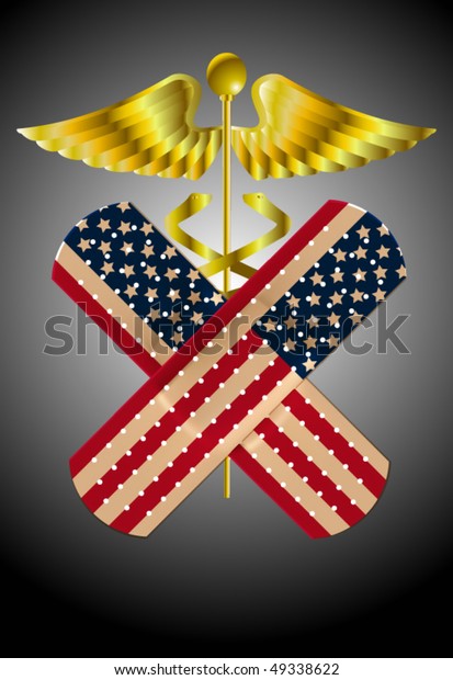 Vector Bandage Us Flag Caduceus Symbol: vector de stock (libre de ...