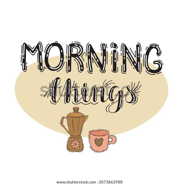 Vector Banner About Morning Routine Lettering Stock Vector (Royalty ...