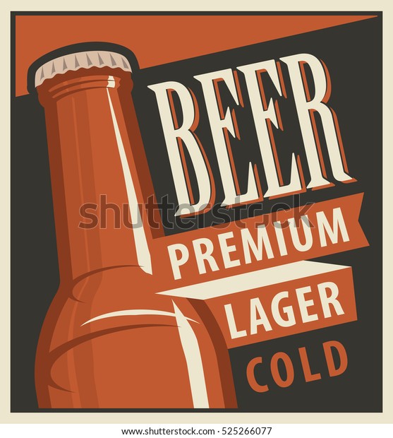 Vector Banner Bottles Beer Retro Style Stock Vector (Royalty Free ...