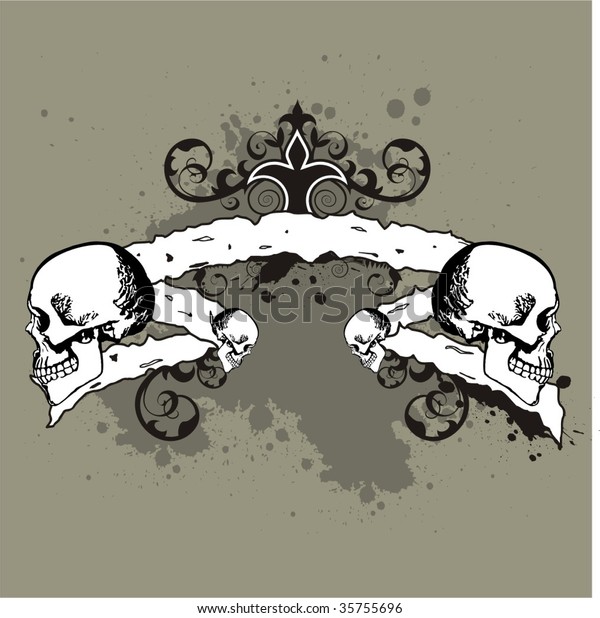 Vector Banner Illustration Skulls Stock Vector (Royalty Free) 35755696