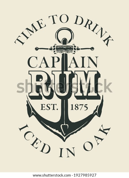 Vector Banner Label Inscription Rum Words Stock Vector (Royalty Free ...