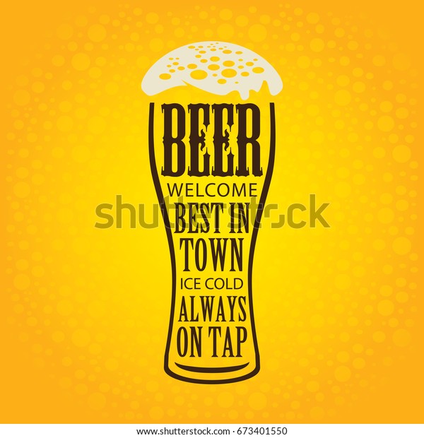 Vector Banner Overflowing Beer Glass Lettering Stock Vector (Royalty ...